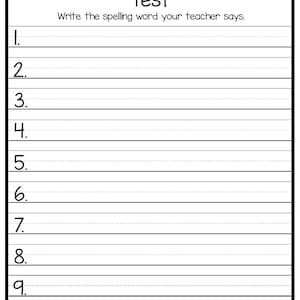 Fry First Hundred Words 1-10 Single Week Spelling Unit. Trace, Box ...