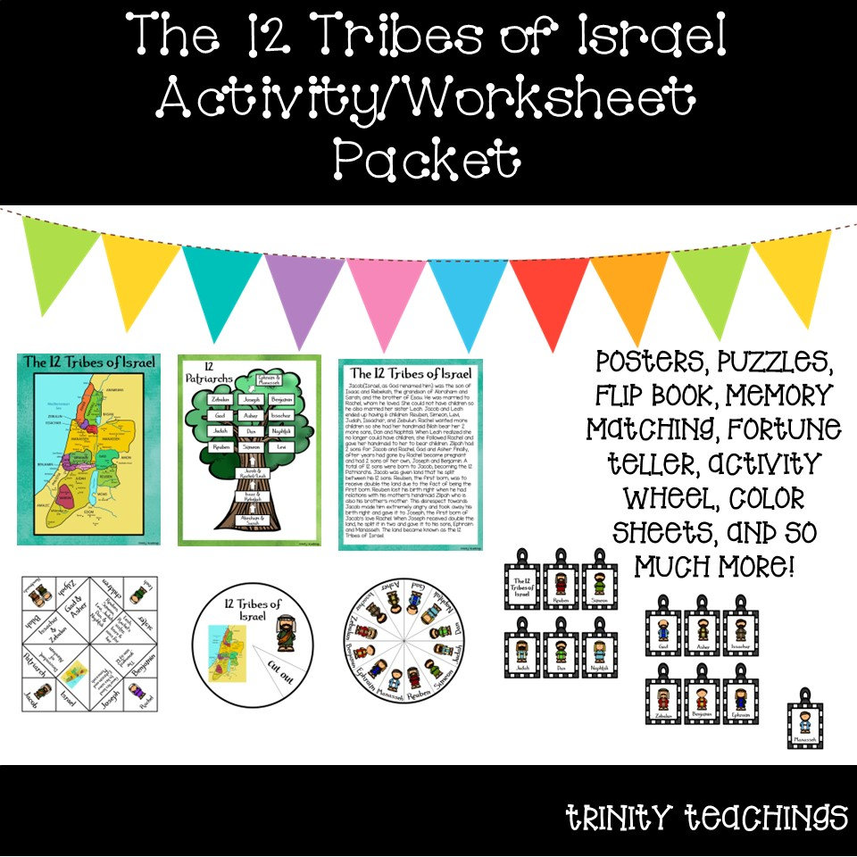 The 12 Tribes of Israel Activity and Worksheet Packet. Color and Black ...