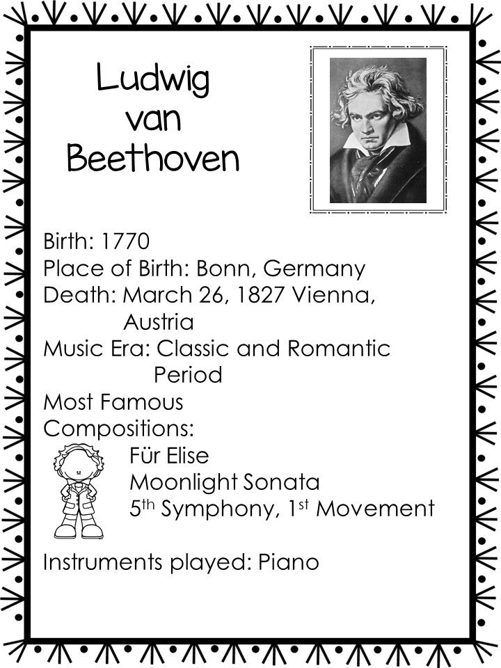 Ludwig Van Beethoven Great Composer Unit. Music Appreciation. - Etsy