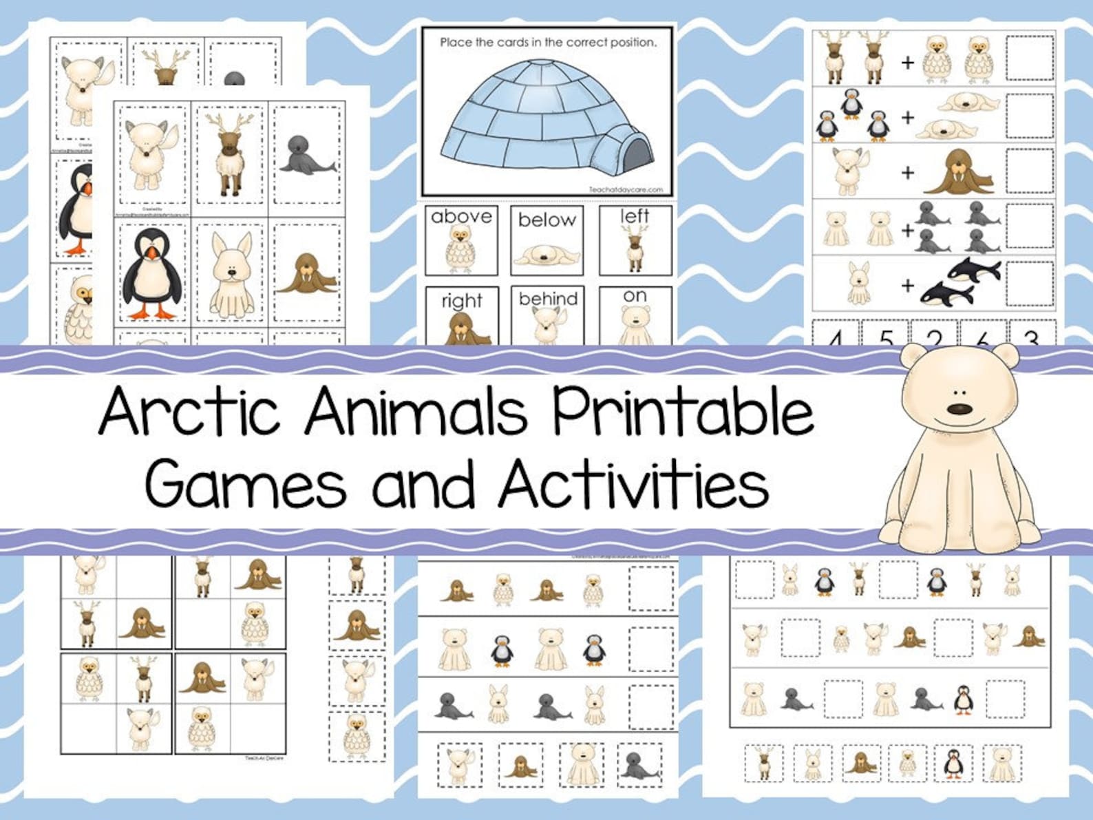 30 Printable Arctic Animals Preschool Educational Games - Etsy