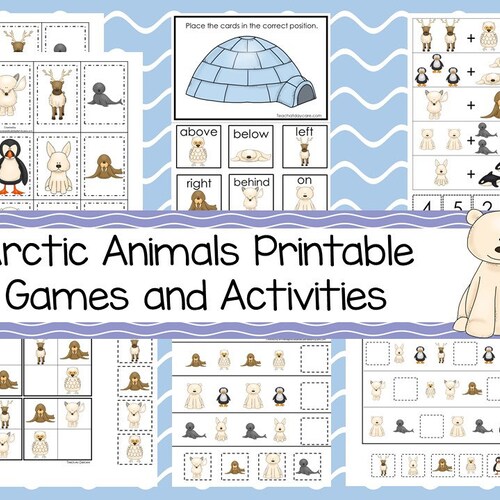 30 Printable Arctic Animals Preschool Educational Games - Etsy