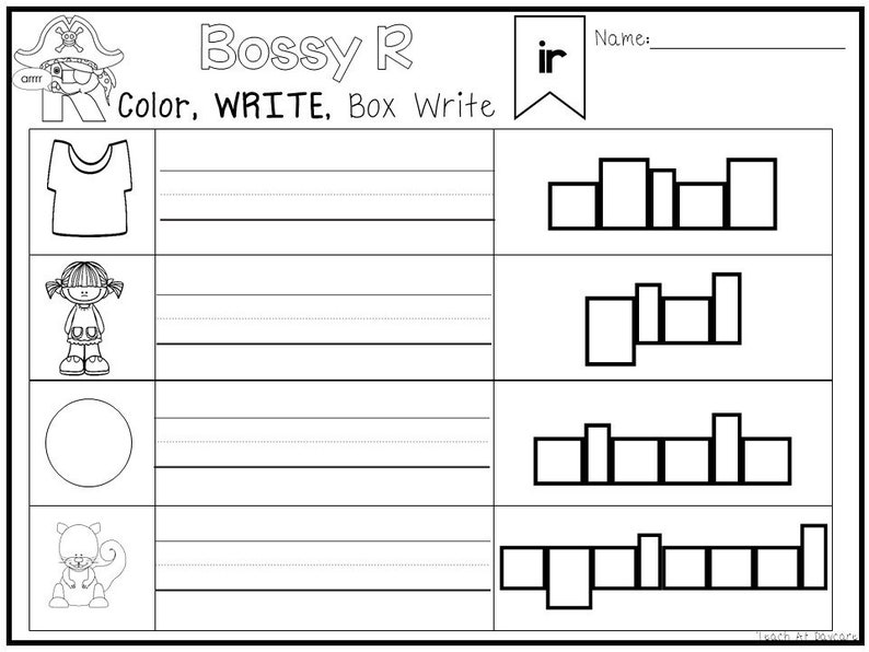 R-controlled Vowel Worksheets, Color, Trace, Write (PDF Download) - Etsy