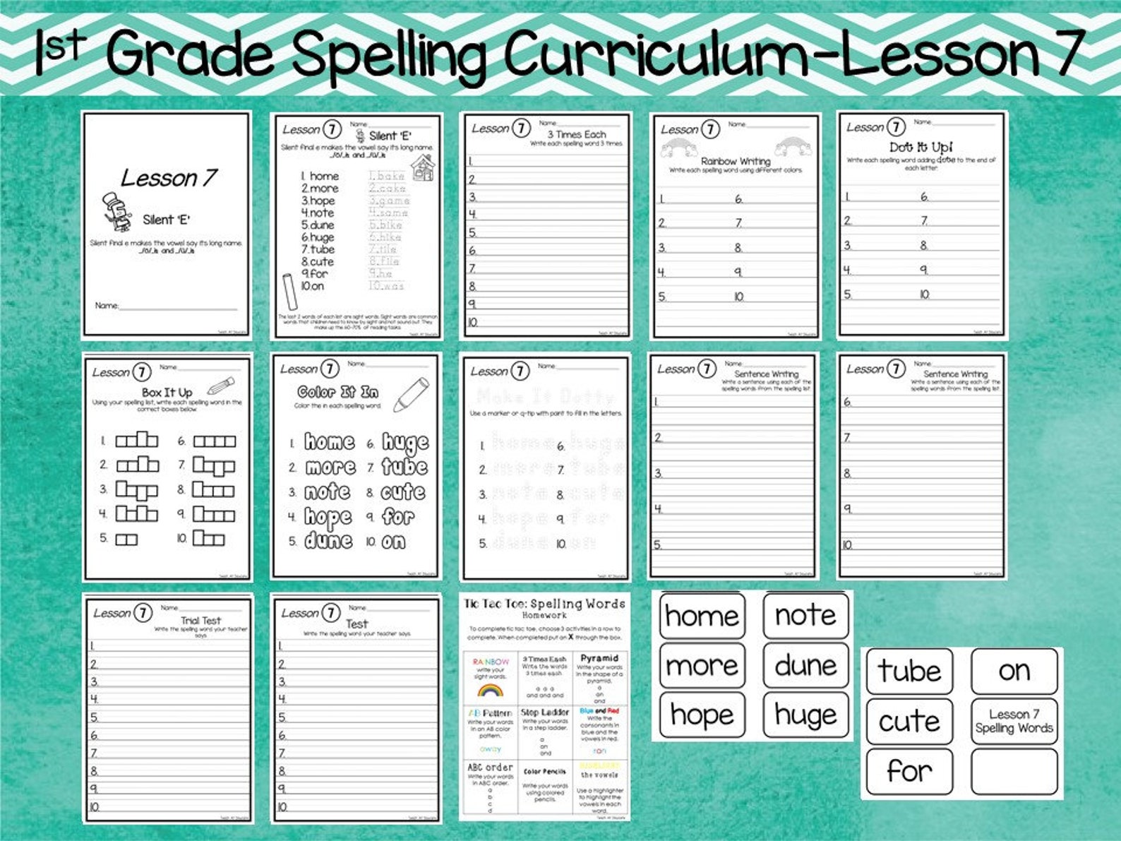 1st Grade Spelling Curriculum Unit. 38 Weekly Lessons. Prints - Etsy