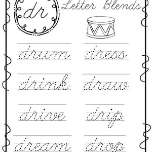 20 Printable Cursive Blends Trace the Word Worksheets. Kindergarten-2nd ...