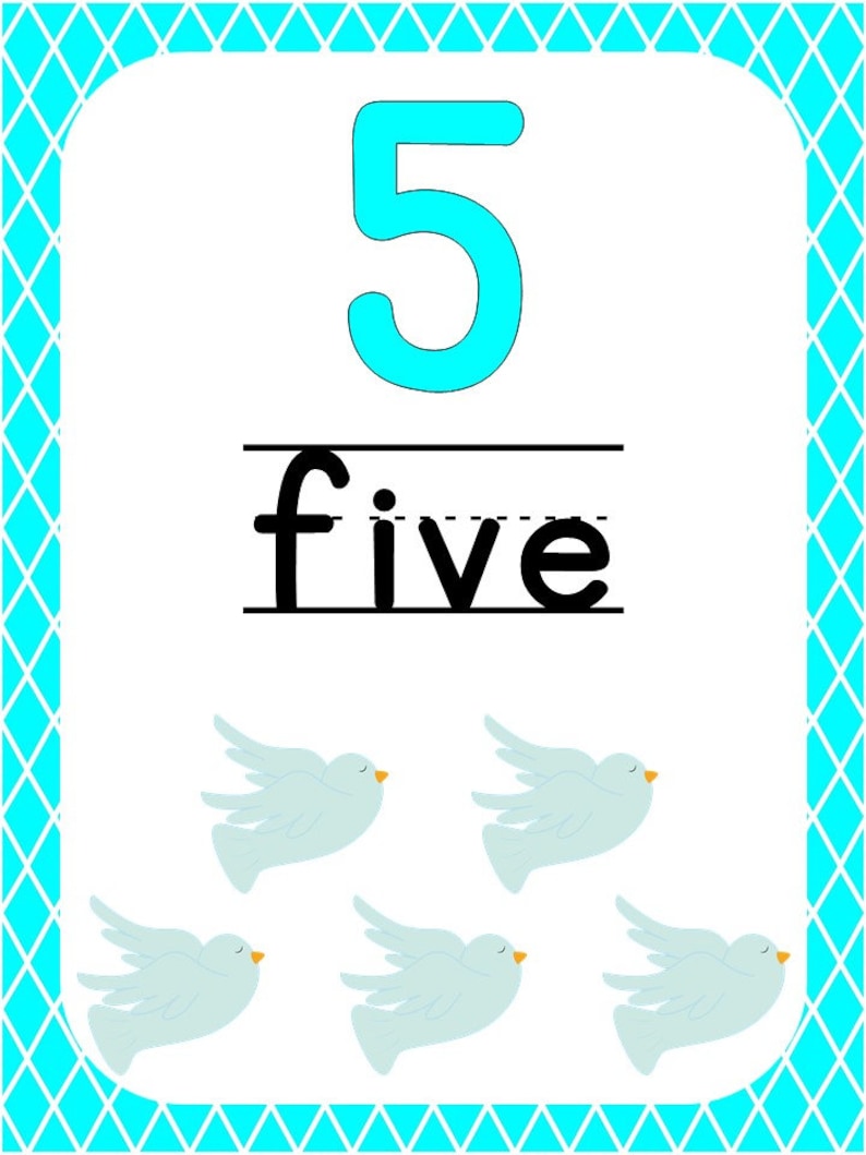 20 Printable Bible Number Posters. Preschool-kindergarten | Etsy