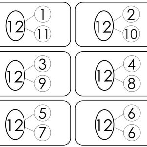 120 Printable Number Bond Flashcards. Numbers 1-20. Preschool | Etsy