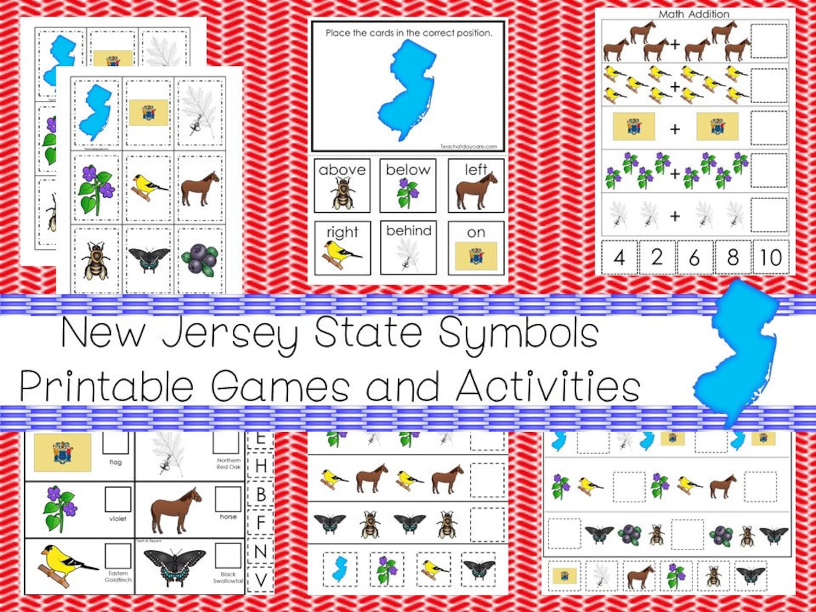 30 New Jersey State Symbols Themed Learning Games Download. - Etsy