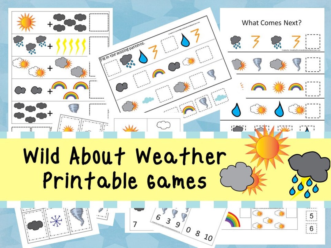 30 Wild About Weather Games Download. Games and Activities in PDF Files ...