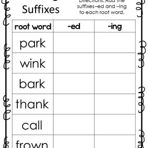 10 Printable Adding Suffixes Worksheets. 1st-2nd Grade ELA Worksheets ...