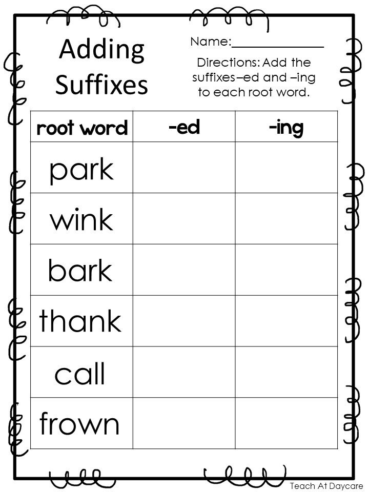 10 Printable Adding Suffixes Worksheets. 1st-2nd Grade ELA | Etsy