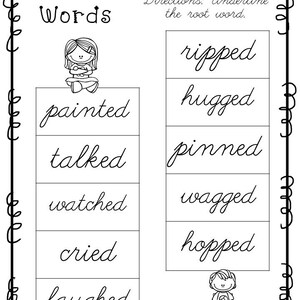 10 Printable Cursive Root Words Worksheets. 1st-3rd Grade ELA ...
