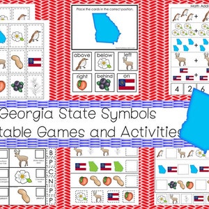 30 Georgia State Symbols Themed Learning Games Download. ZIP File ...