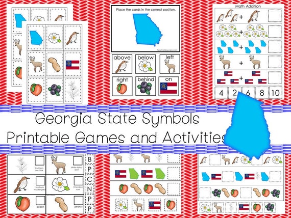 30 Georgia State Symbols Themed Learning Games Download. ZIP | Etsy