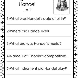 George Frideric Handel Great Composer Unit. Music Appreciation. - Etsy