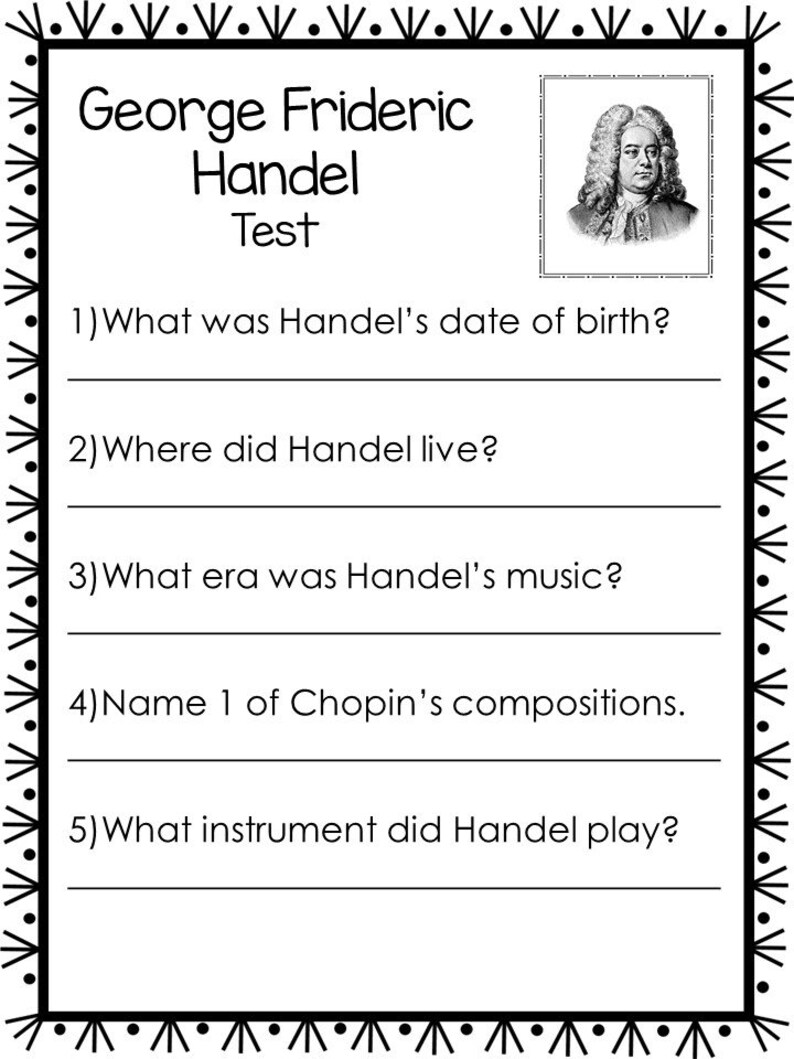 George Frideric Handel Great Composer Unit. Music | Etsy