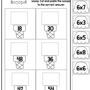 12 Printable Multiplication Scoops Worksheets. Numbers 1-12. 1st-4th ...