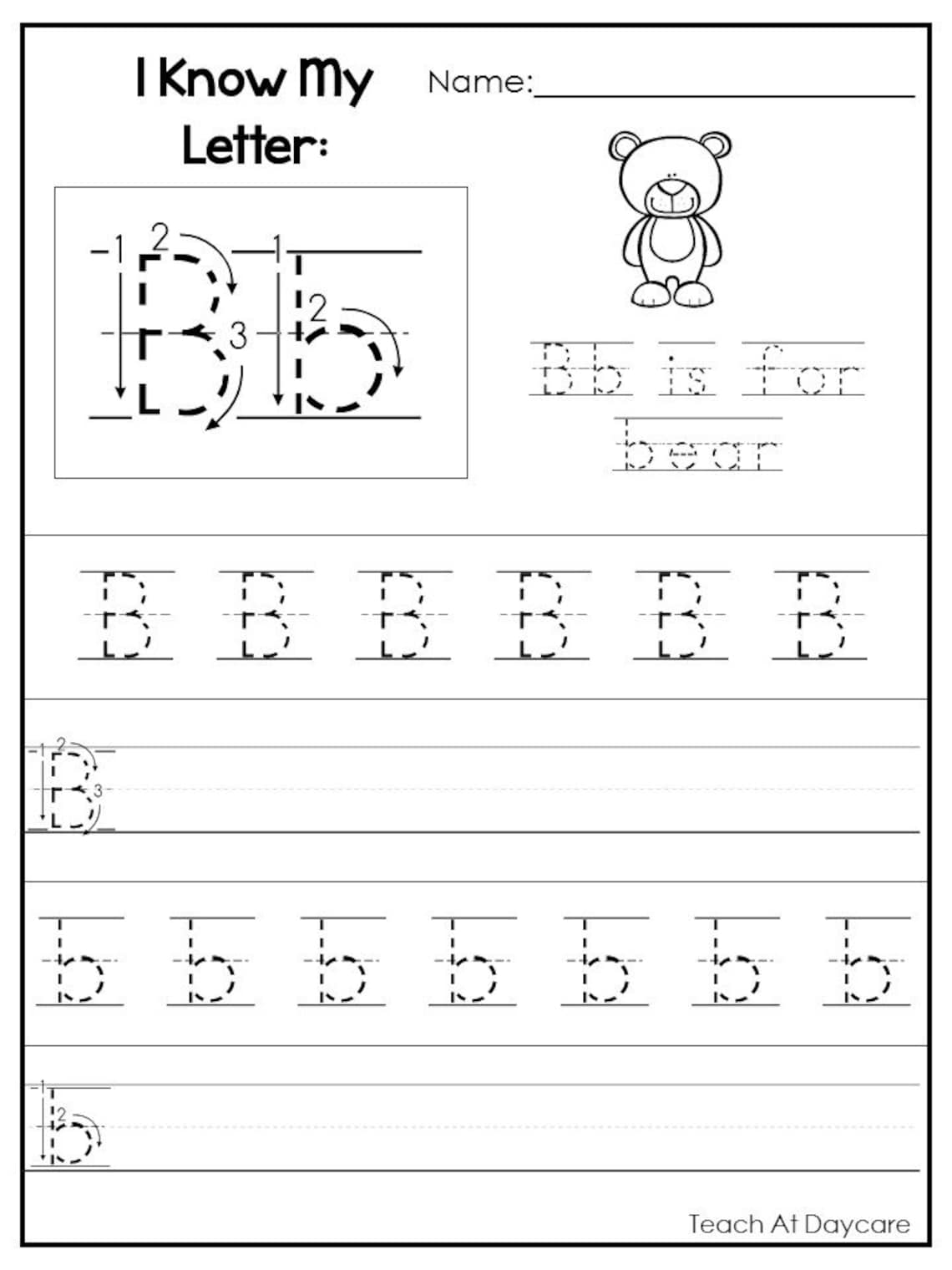 26 Printable Alphabet I Know My Letters Worksheets. | Etsy