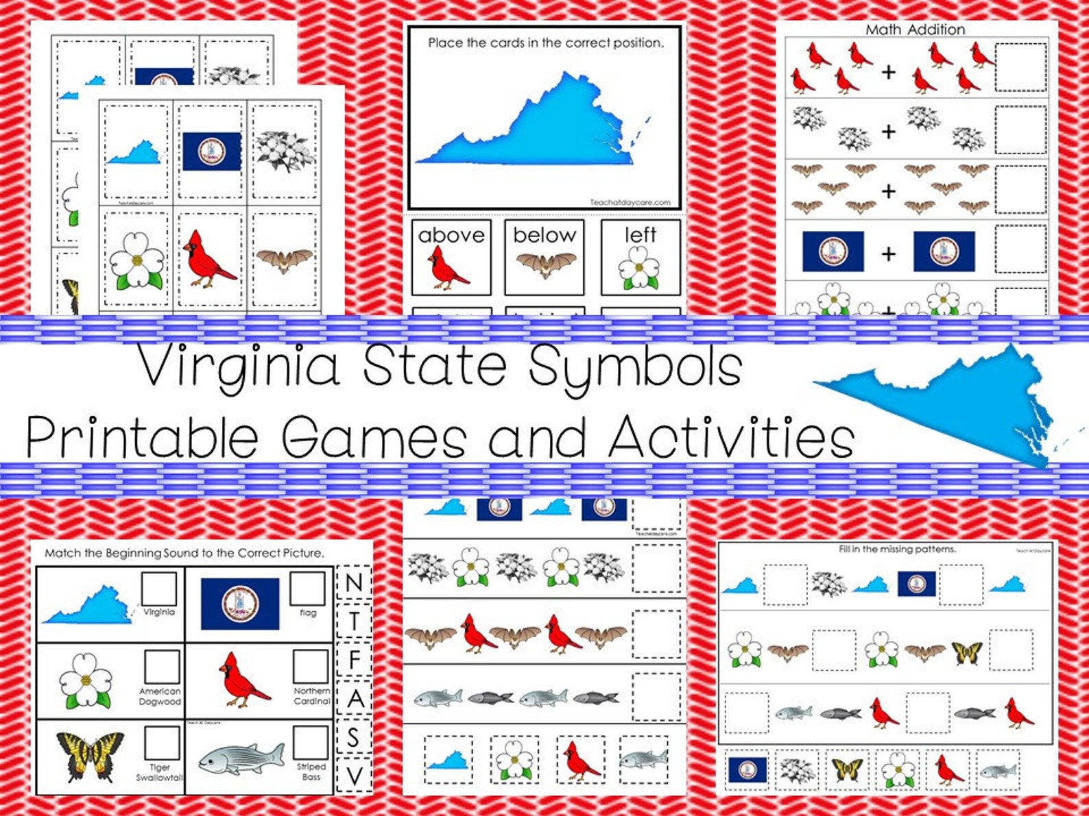 30 Virginia State Symbols Themed Learning Games Download. ZIP | Etsy