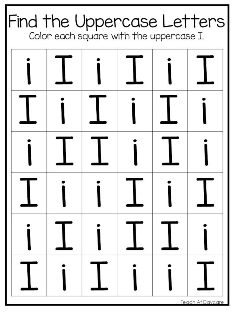 26 Find the Uppercase Letters Worksheets. Preschool-kindergarten ...