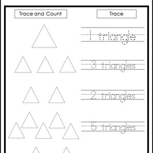 12 Count and Trace the Shapes Preschool and Kindergarten Worksheets ...