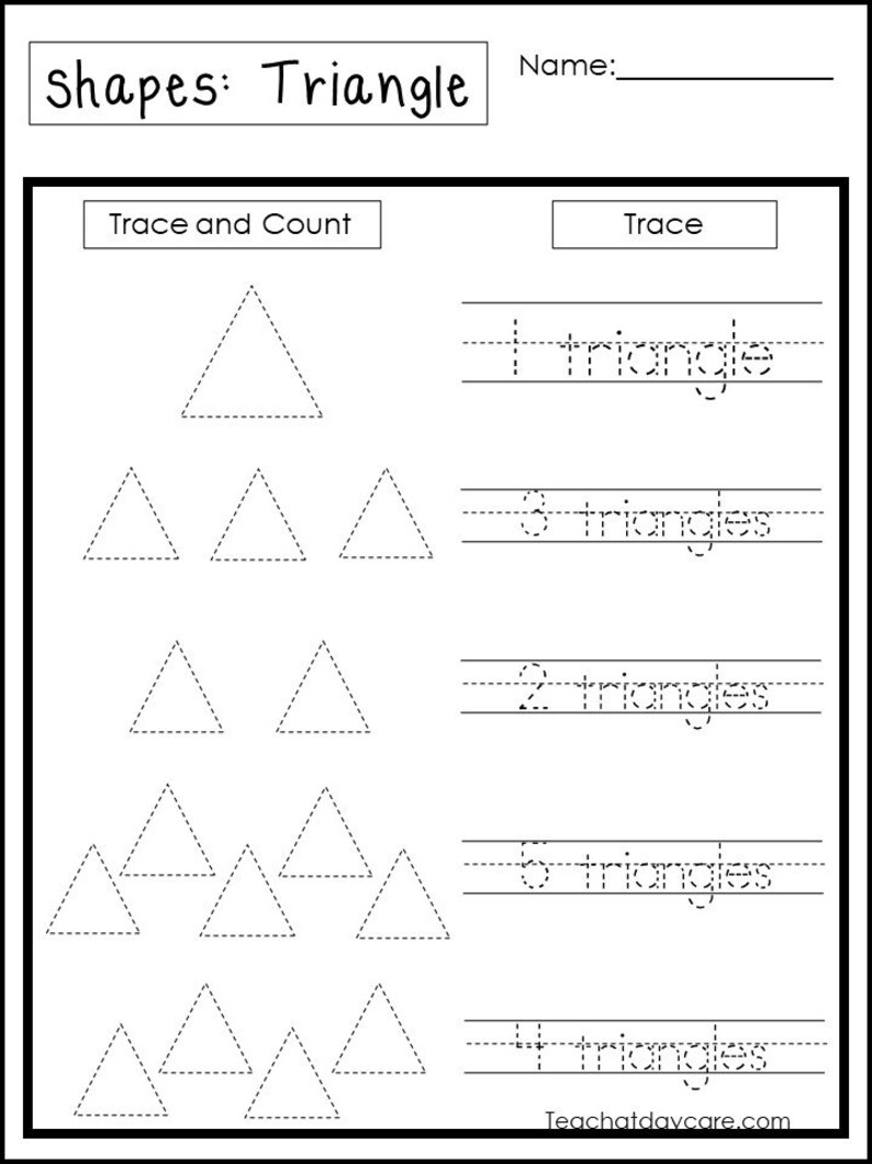 12 Count and Trace the Shapes Preschool and Kindergarten - Etsy