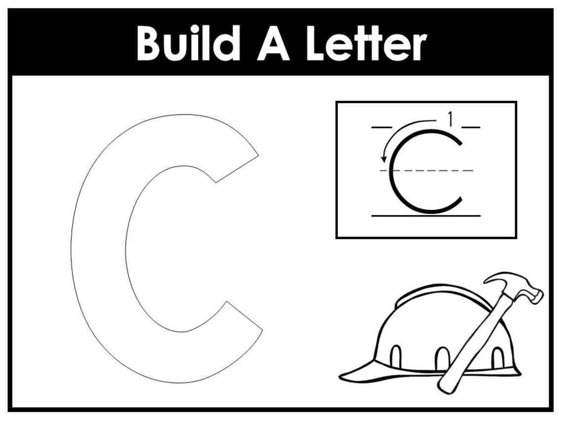 26 Printable Alphabet Build A Letter Worksheets. Preschool-kdg | Etsy