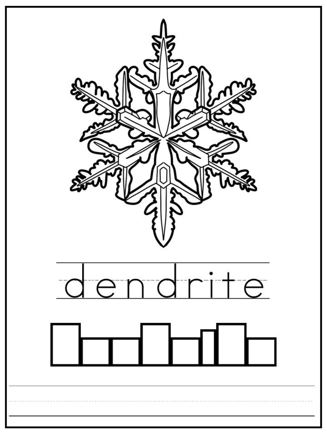 15 Snowflake Identification Color Trace Write Kindergarten - Etsy