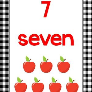 20 Printable Apple Themed Numbers Posters. Numbers 1-20. Classroom Wall ...