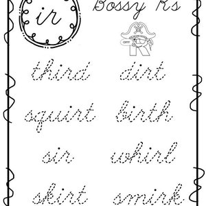 10 Printable Cursive R-controlled Vowel Trace the Words Worksheets ...