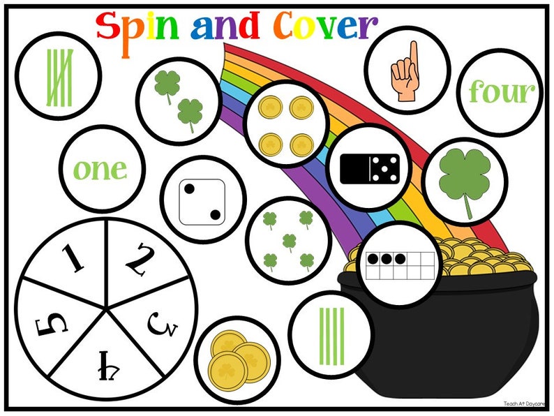10 Printable St. Patrick's Day Themed Kindergarten Math Center Games ...