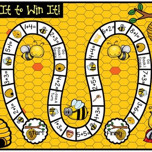 10 Printable Honey Bees Themed Kindergarten Math Center Games and ...
