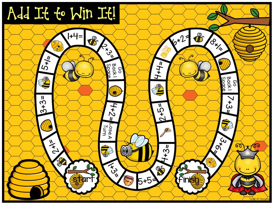 10 Printable Honey Bees Themed Kindergarten Math Center Games and ...