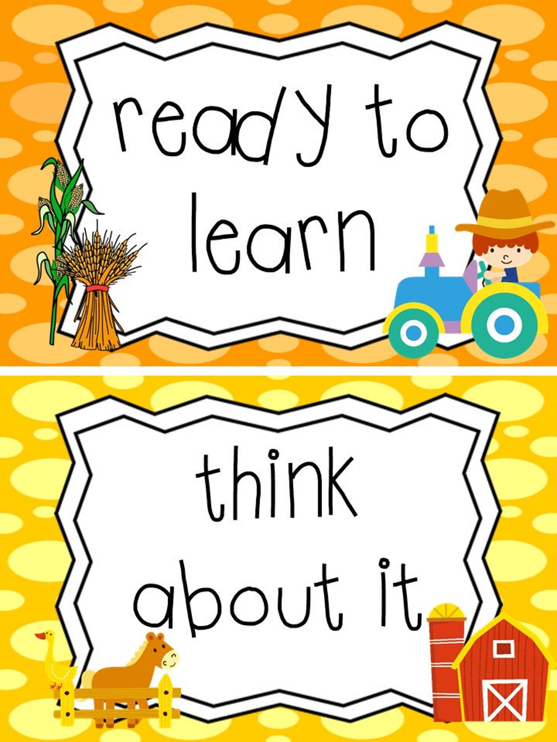 8 Printable Farm Theme Preschool Behavior Clip Chart Cards. - Etsy