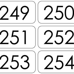 100 Printable Numbers 201-300 Flashcards. Preschool Thru Third Grade ...