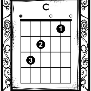 25 Black and White Swirl Guitar Chord Wall Charts. Music Composition ...
