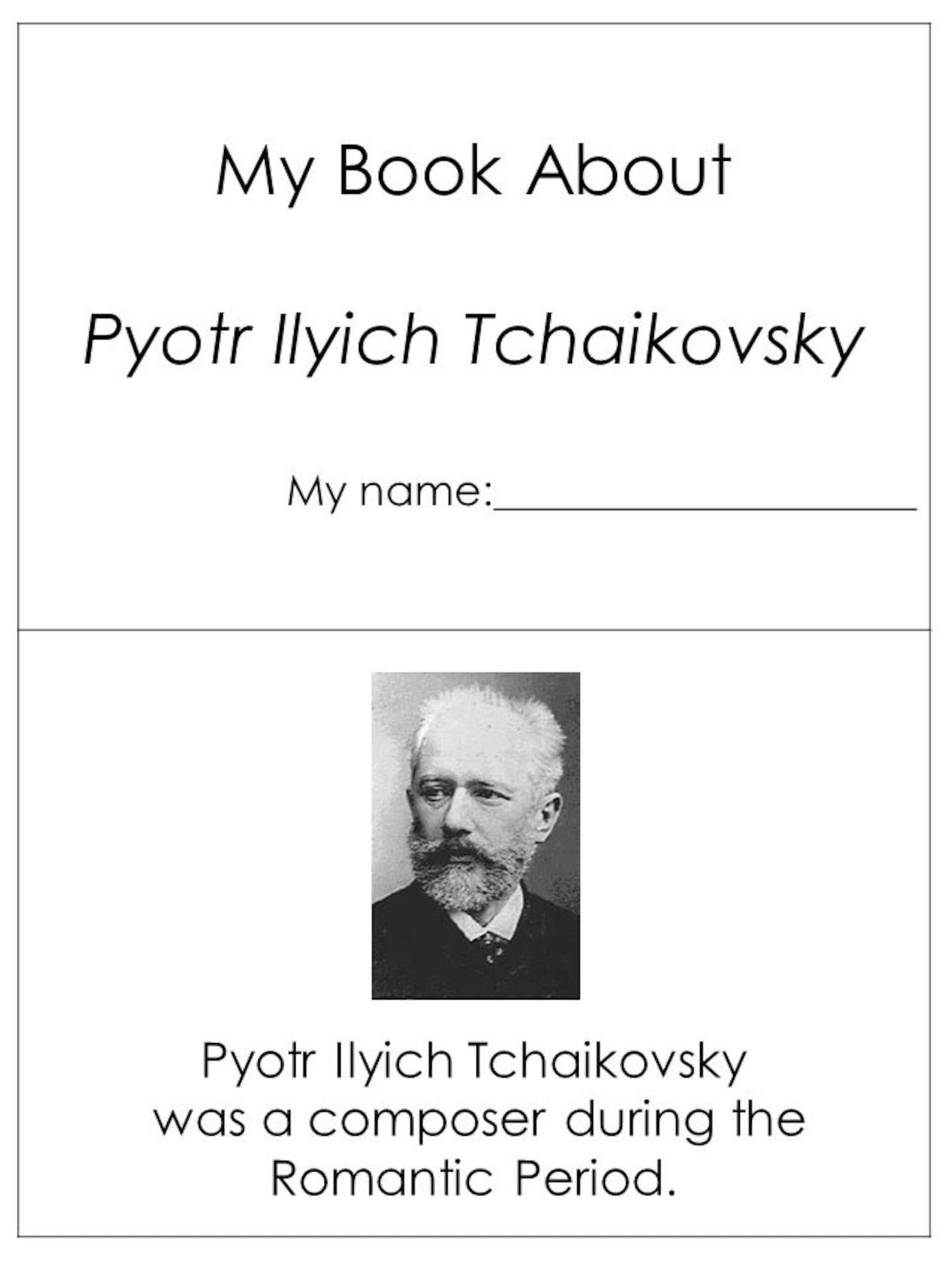 Pyotr Ilyich Tchaikovsky Great Composer Unit. Music | Etsy