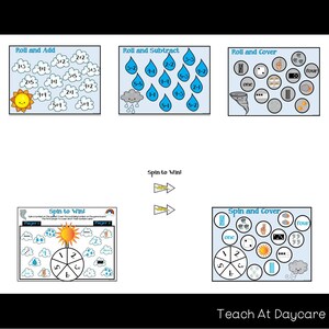 10 Printable Weather Themed Kindergarten Math Center Games and ...