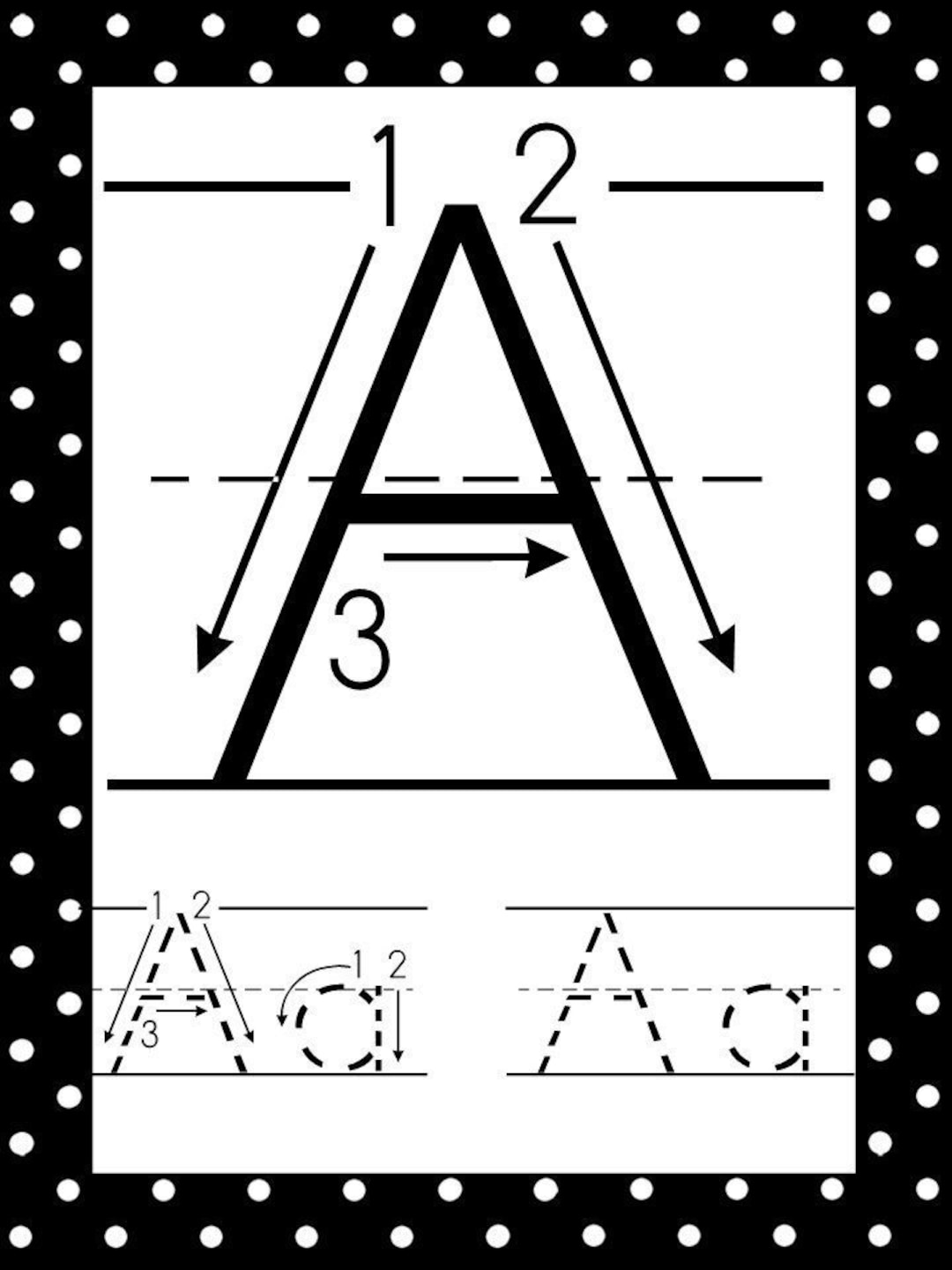 26 Black and White Beginning Alphabet Tracing Posters/worksheets ...