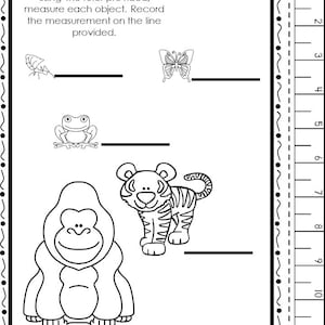 10 Printable Measuring With a Ruler Worksheets. Preschool-1st Grade ...