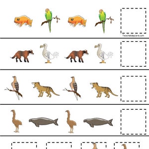 30 Extinct Animals Printable Preschool Educational Games Download ...