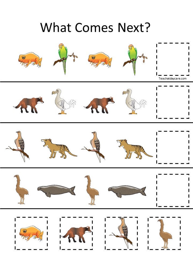 30 Extinct Animals Printable Preschool Educational Games - Etsy