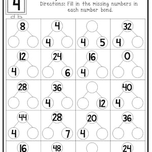 12 Printable Multiplication Number Bonds Worksheets. Numbers 1-12. 1st ...