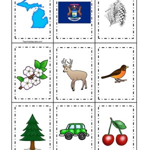 30 Michigan State Symbols Themed Learning Games Download. ZIP File ...