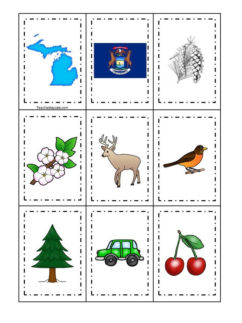 30 Michigan State Symbols Themed Learning Games Download. ZIP | Etsy