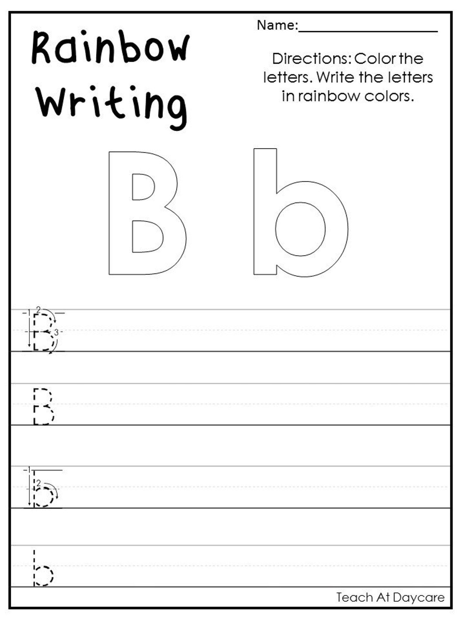 26 Printable Alphabet Rainbow Trace the Letters Worksheets. Preschool ...
