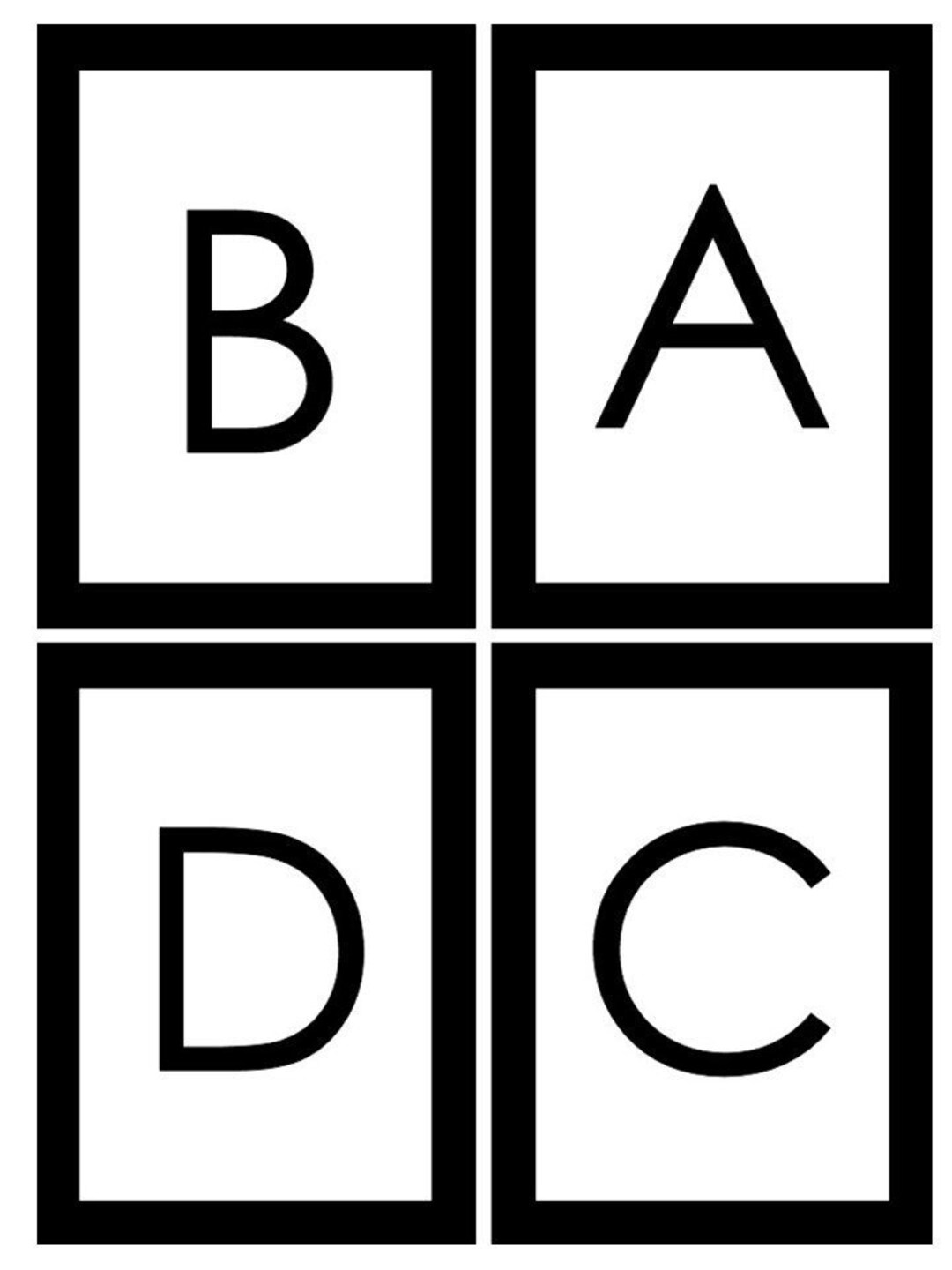 26 Printable Large Alphabet Uppercase Flashcards. Preschool ...