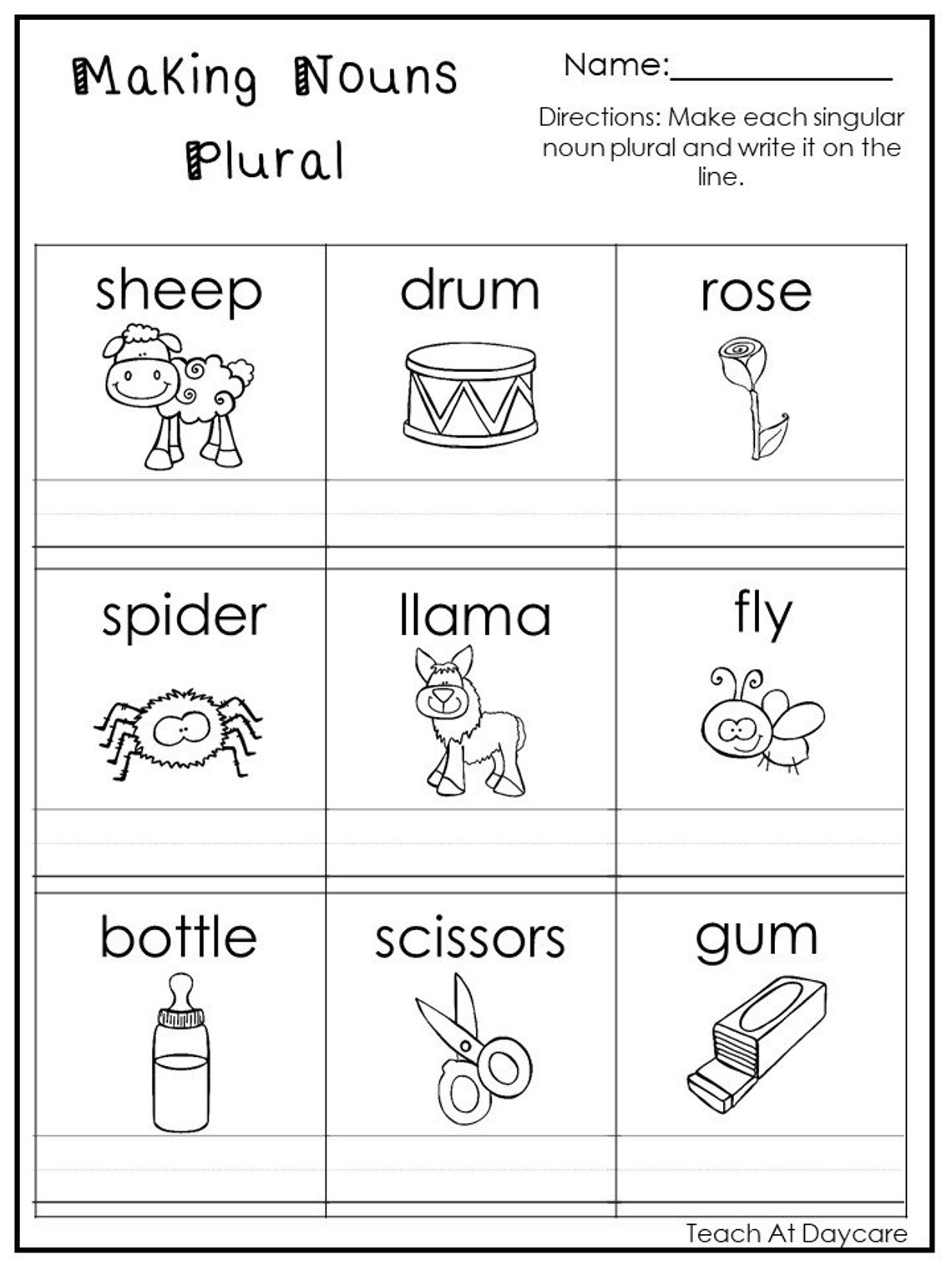 10 Printable Making Nouns Plural Worksheets. 1st-3rd Grade ELA - Etsy