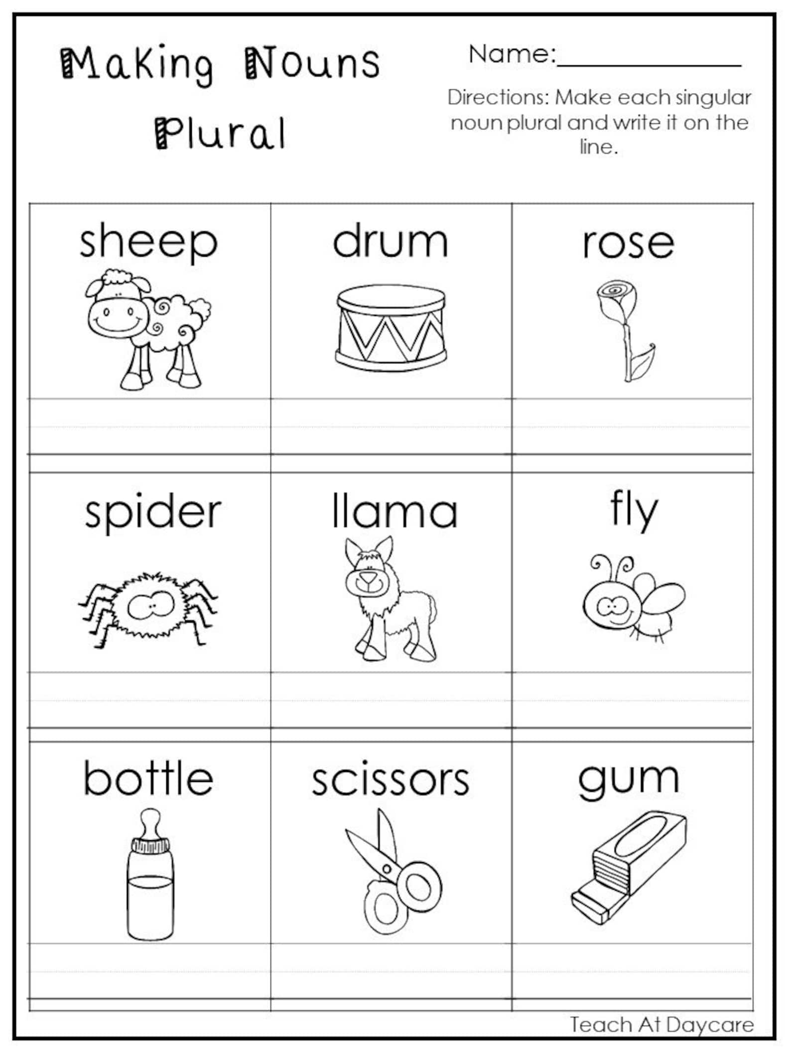 10 Printable Making Nouns Plural Worksheets. 1st-3rd Grade ELA - Etsy