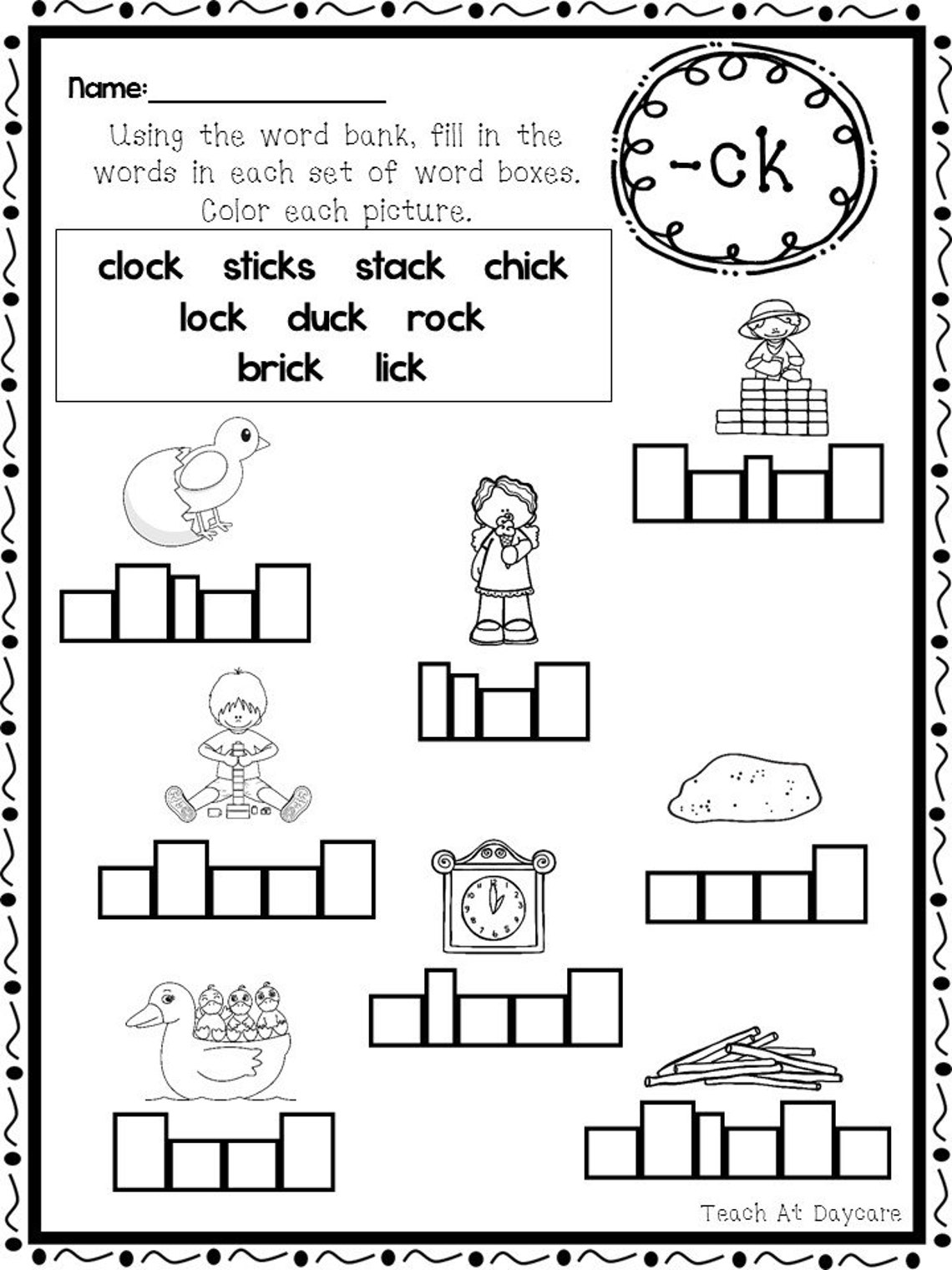 Buy 10 Printable Digraphs Box Writing Worksheets. Kindergarten-2nd ...