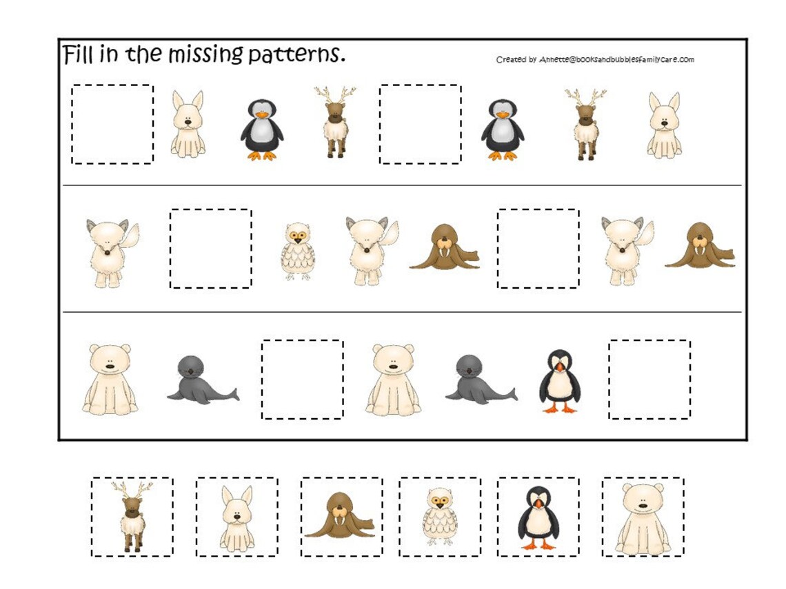 30 Printable Arctic Animals Preschool Educational Games Download. Games ...
